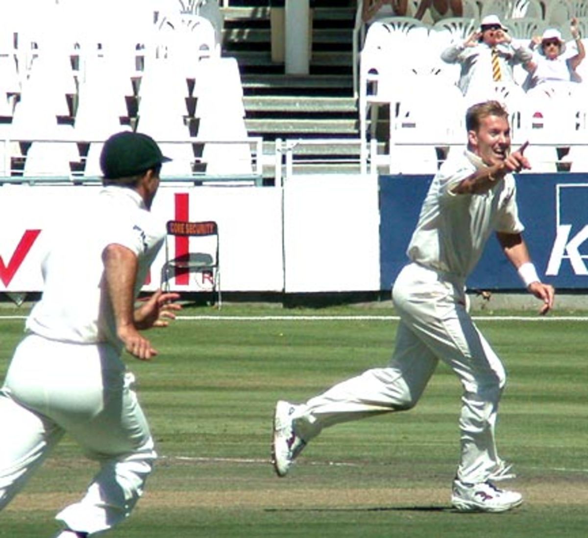 Brett Lee celebrates the dismissal of SA's Neil McKenzie on 99 ...