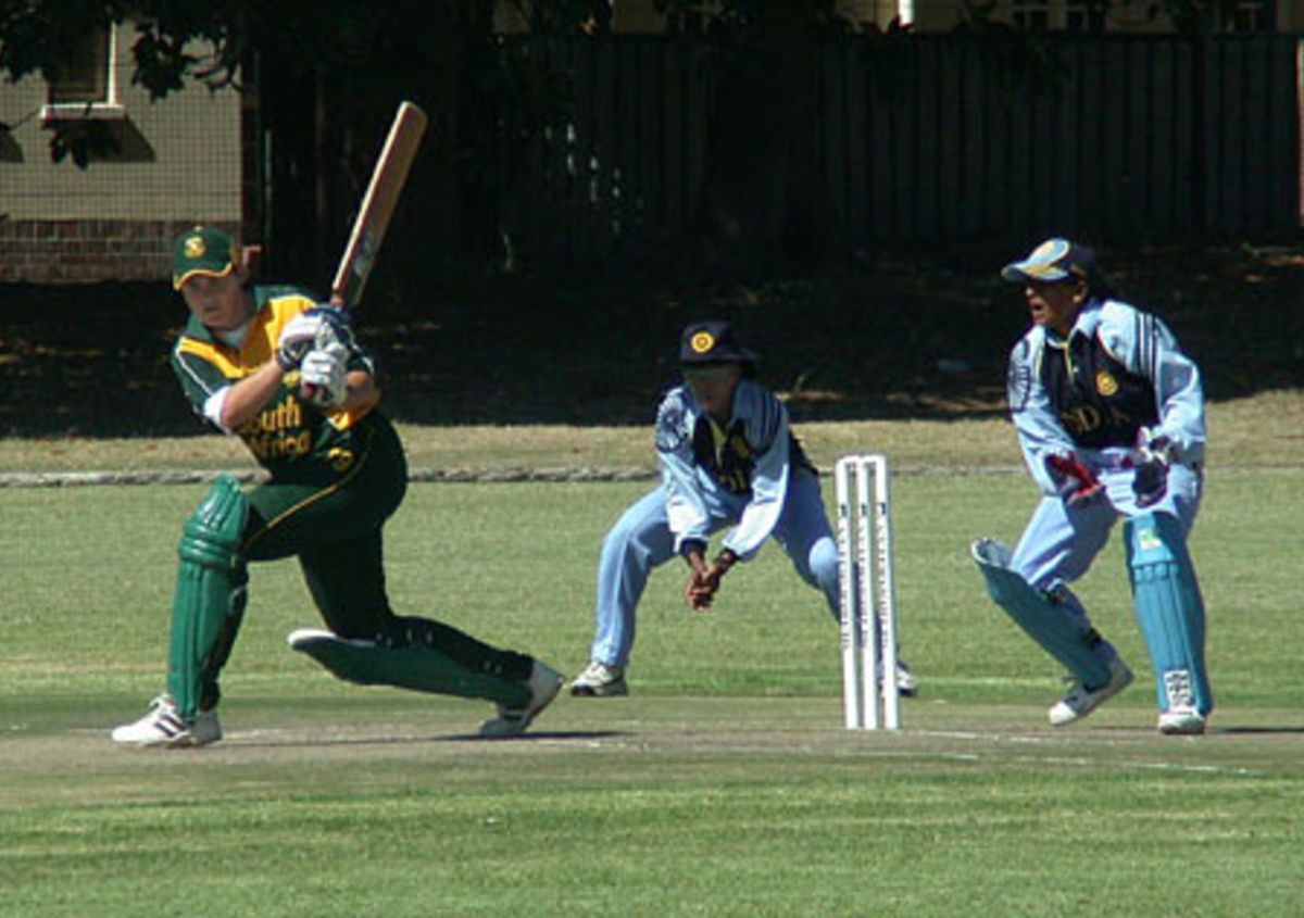 SA's opening bat Josephine Barnard turns a delivery to the leg side in ...