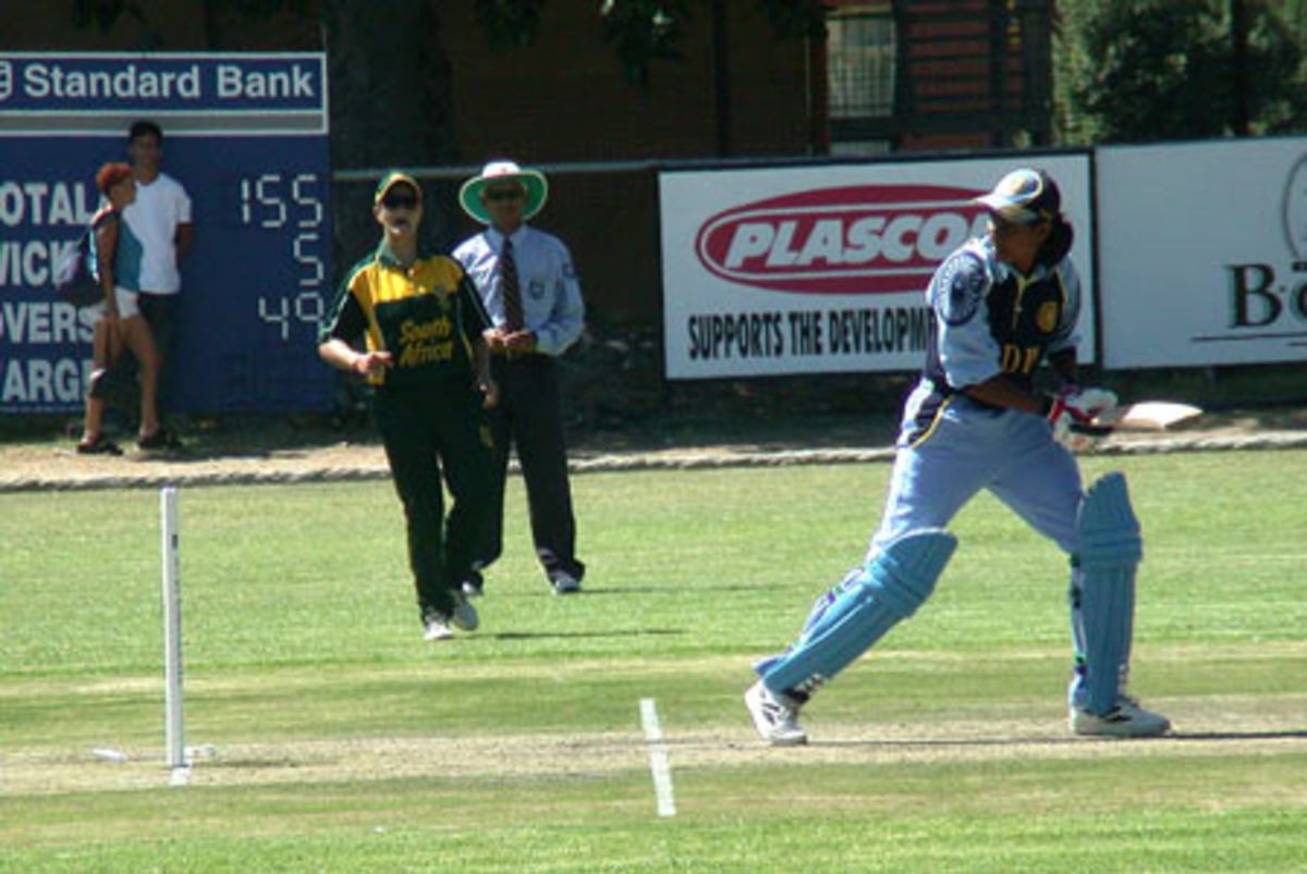 India's Nooshan Al-Khader is cleaned bowled in the womans ODI at Green ...
