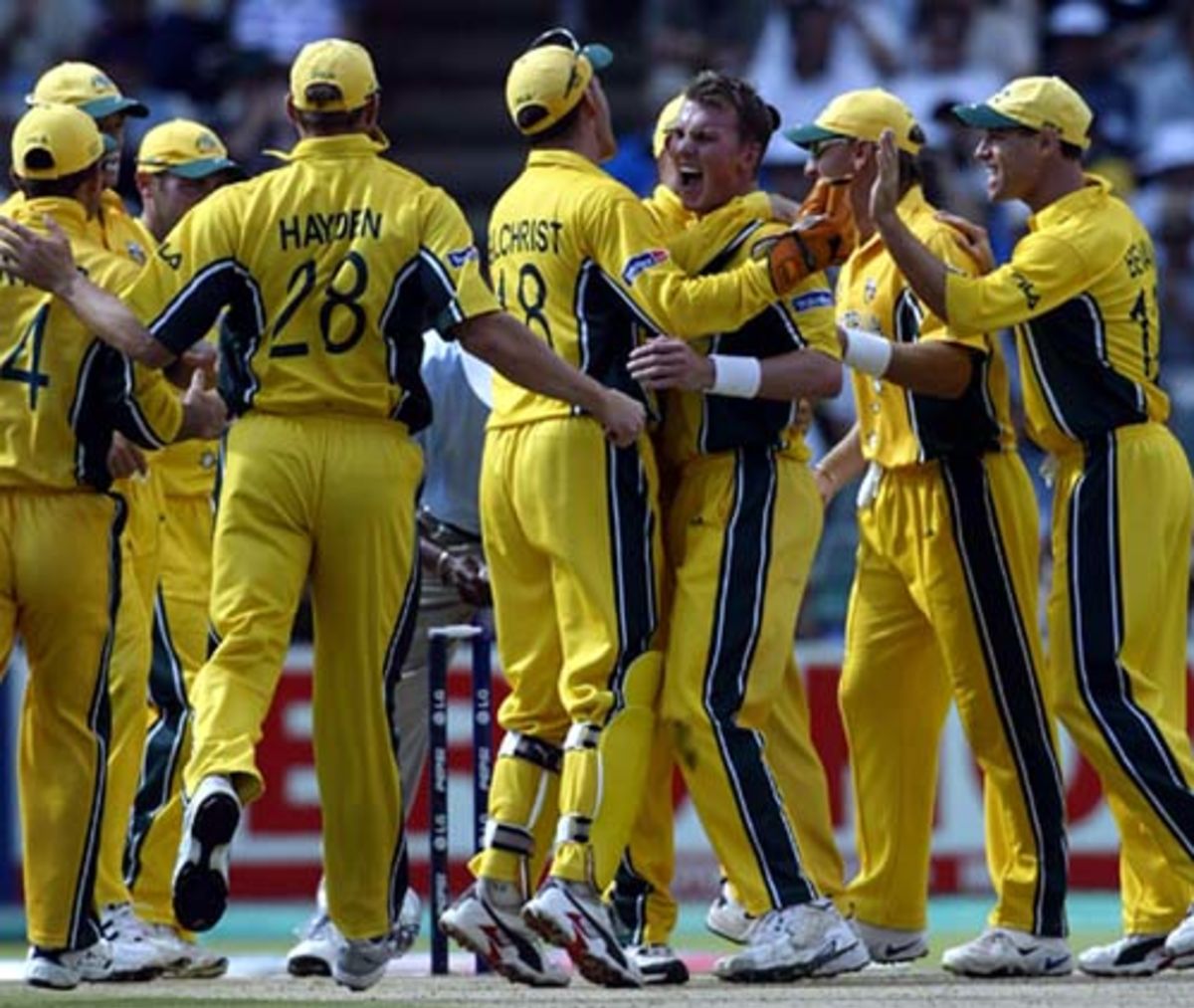 A smiling Lehmann after catching Ganguly | ESPNcricinfo.com