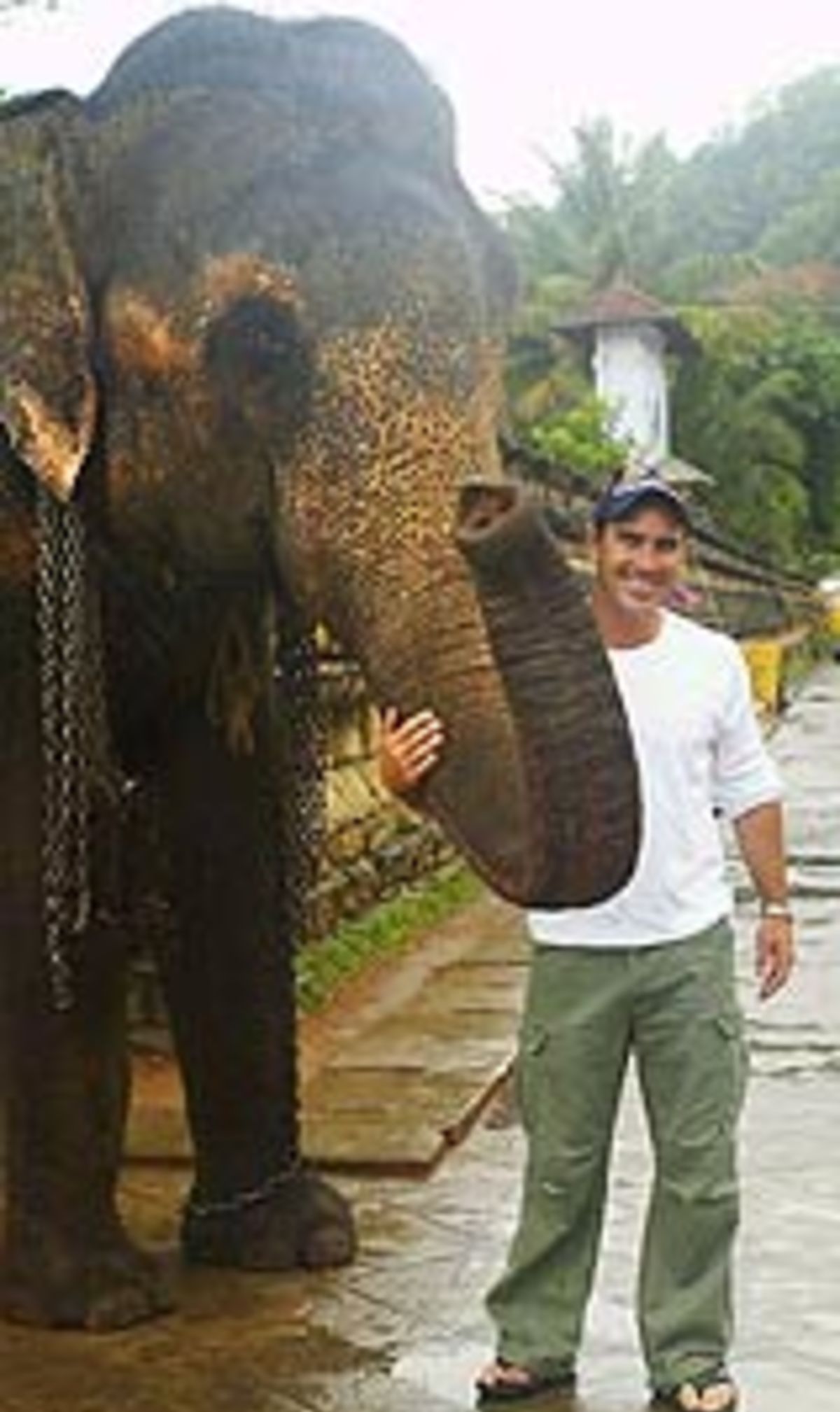 Justin Langer and an elephant | ESPNcricinfo.com