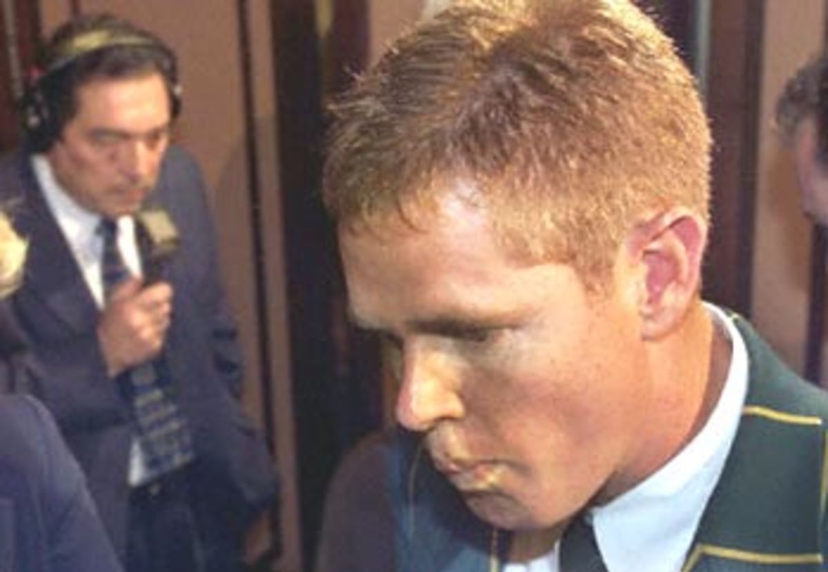 Pollock is interviewed after the press conference | ESPNcricinfo.com