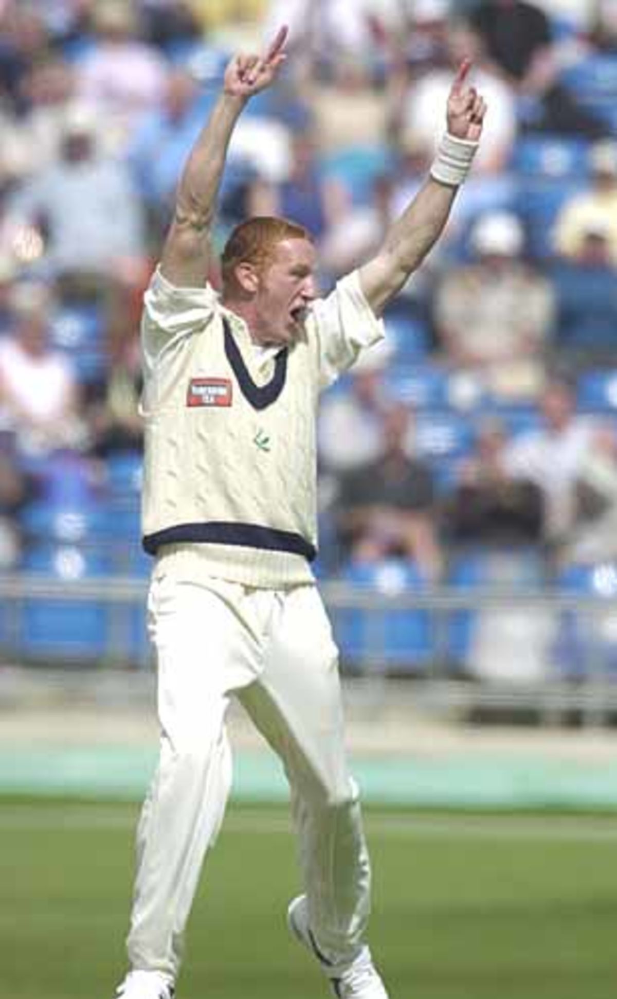 Steve Kirby has the wicket of Mark Butcher with his first ball of a new ... Steve Kirby has the wicket of Mark Butcher with his first ball of a new ...