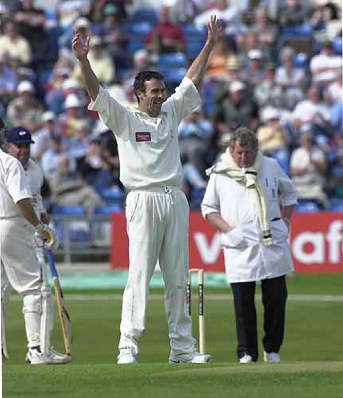 Gavin Hamilton celebrates getting the wicket of Ali Brown ...