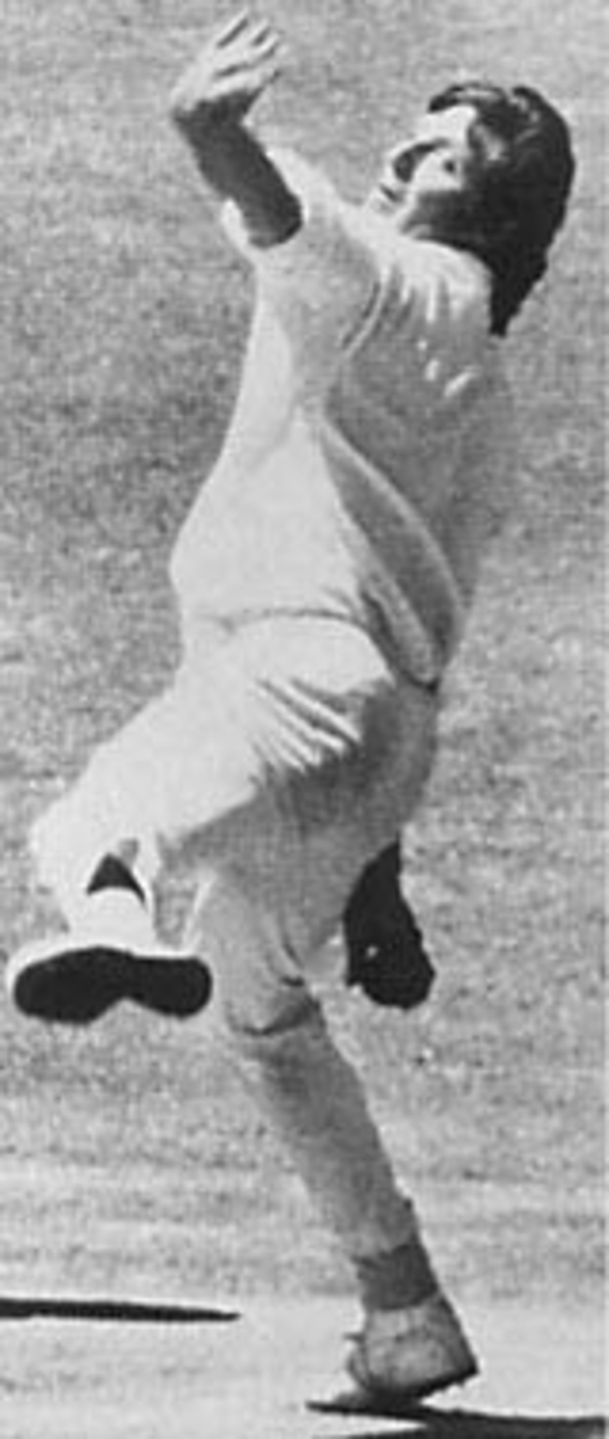 Ewen Chatfield deflects a bouncer from Peter Lever into his temple and ...