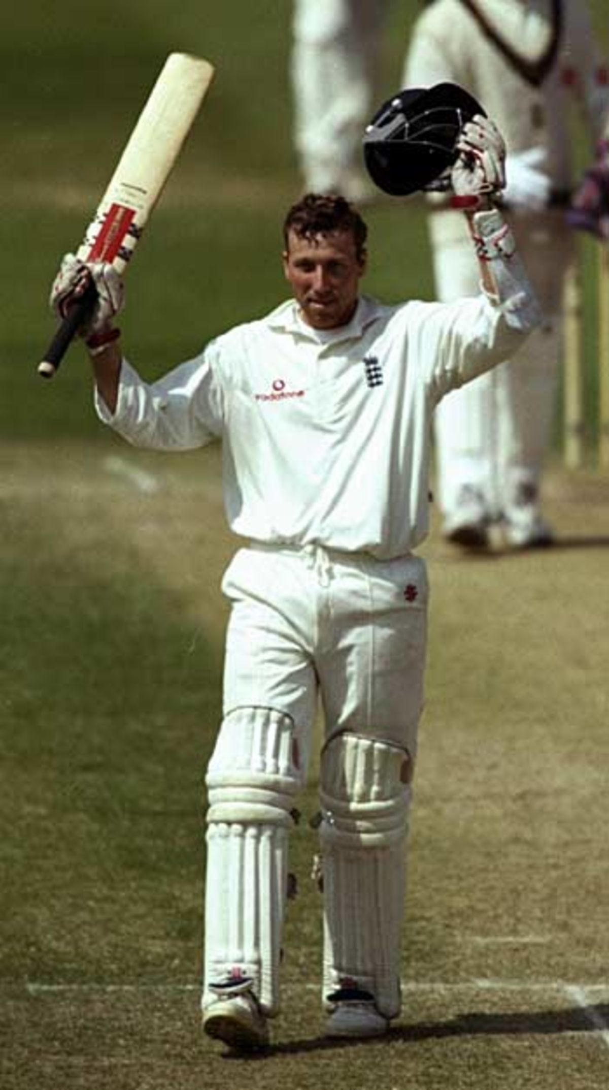 Michael Atherton, unbeaten on 98, celebrates victory | ESPNcricinfo.com