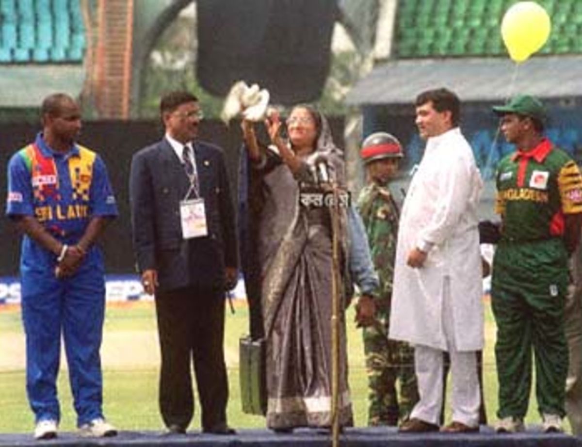 Bangladesh PM Sheikh Hasina releases a dove to inaugurate the Asia Cup ...