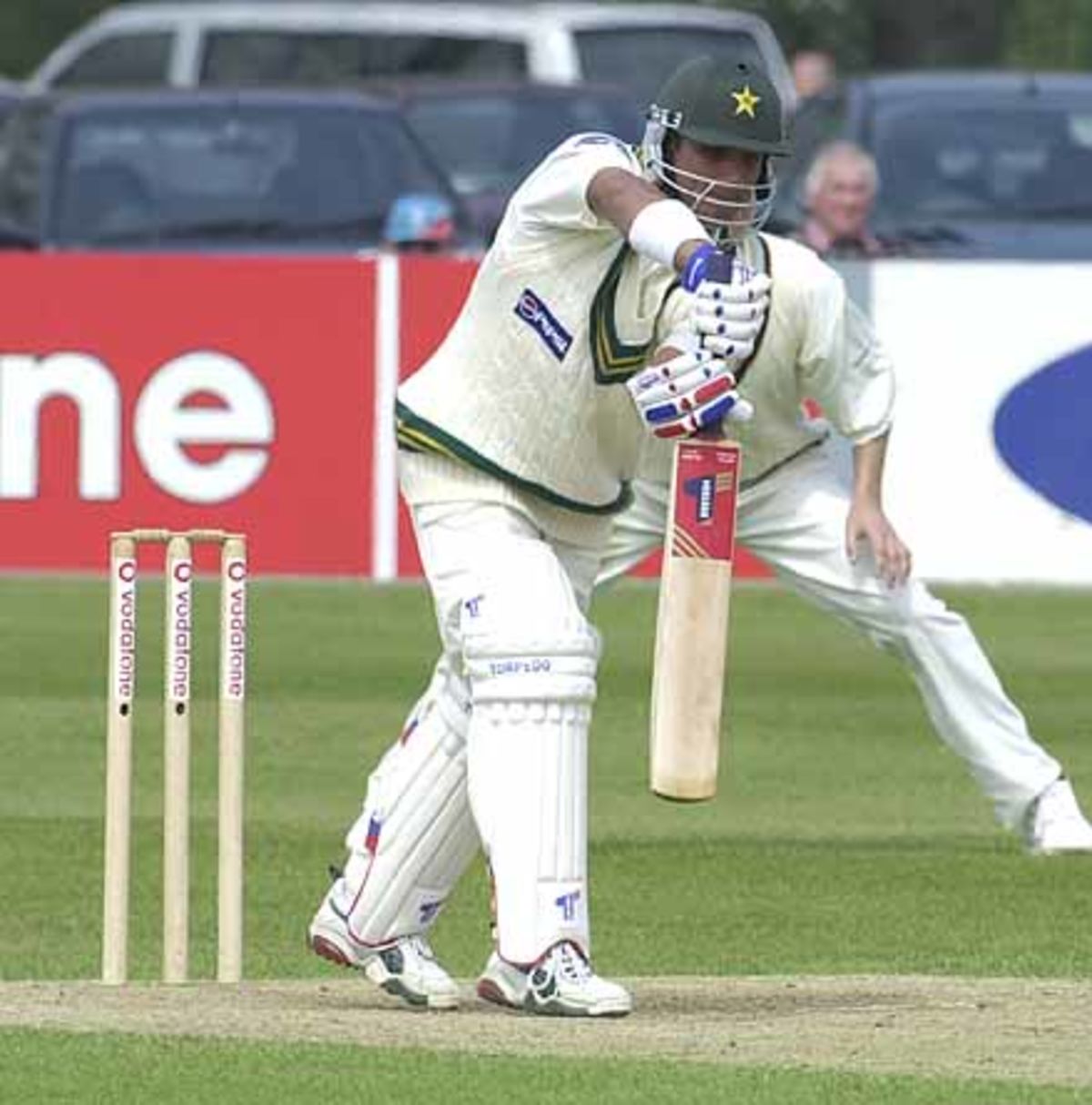 Durham's Martin Speight is bowled by Warwickshire's Vasbert Drakes ...