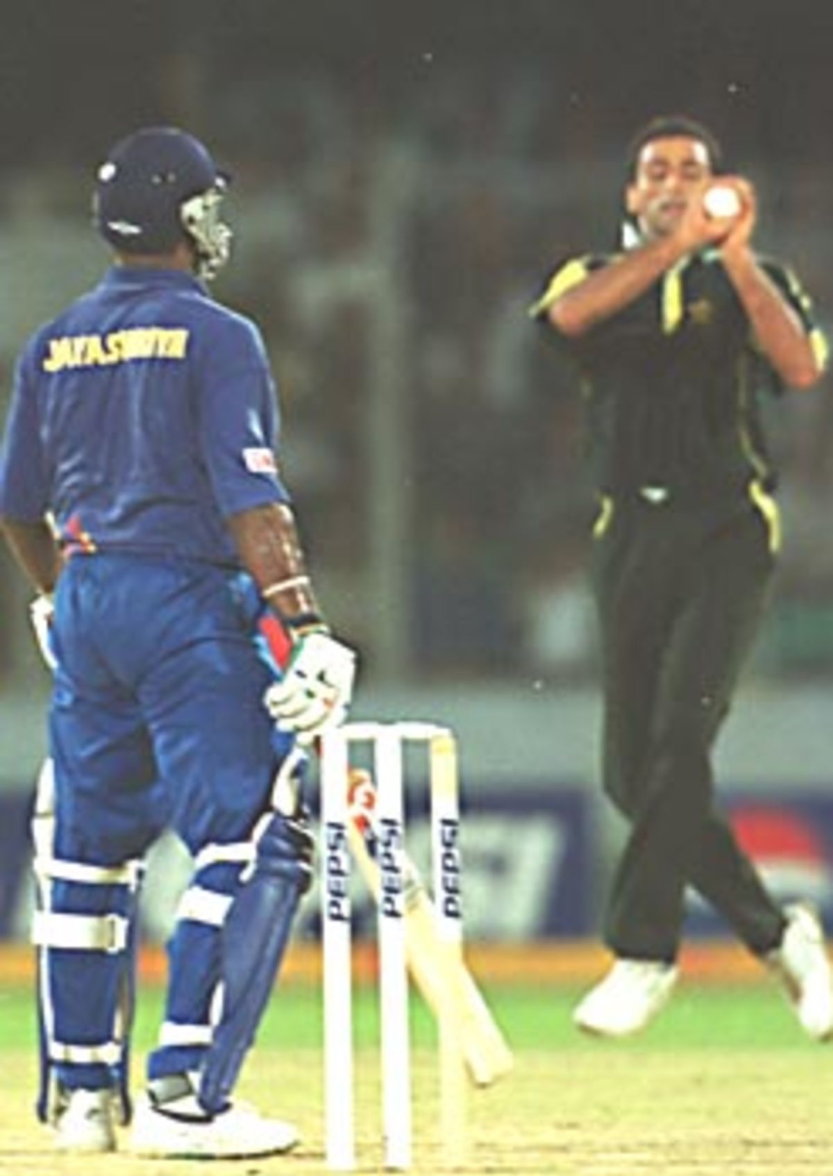 Mohammad Wasim completes a simple return catch offered by Jayasuriya ...