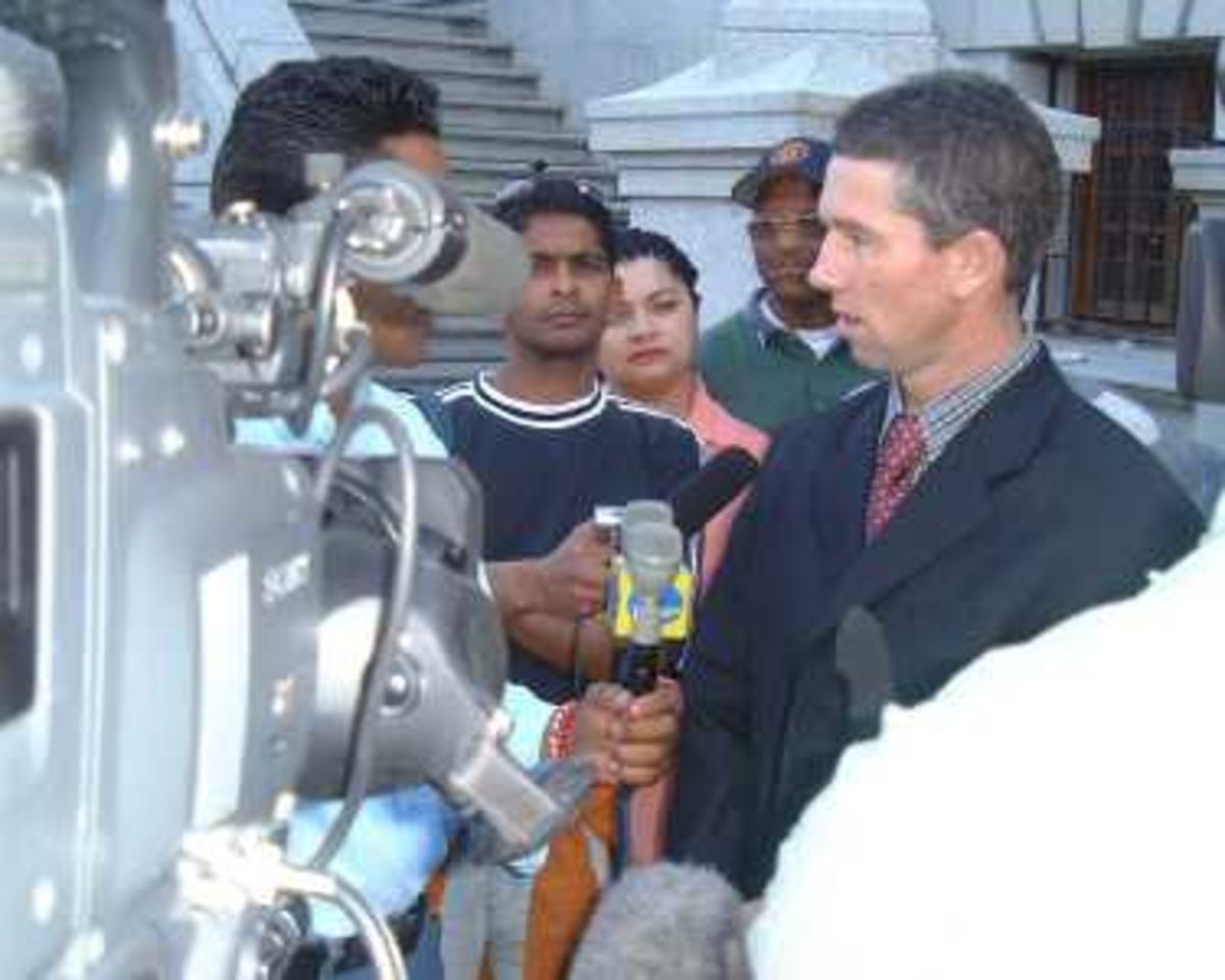 Derek Crookes after giving evidence at the King Commission, Thursday, 8 ...