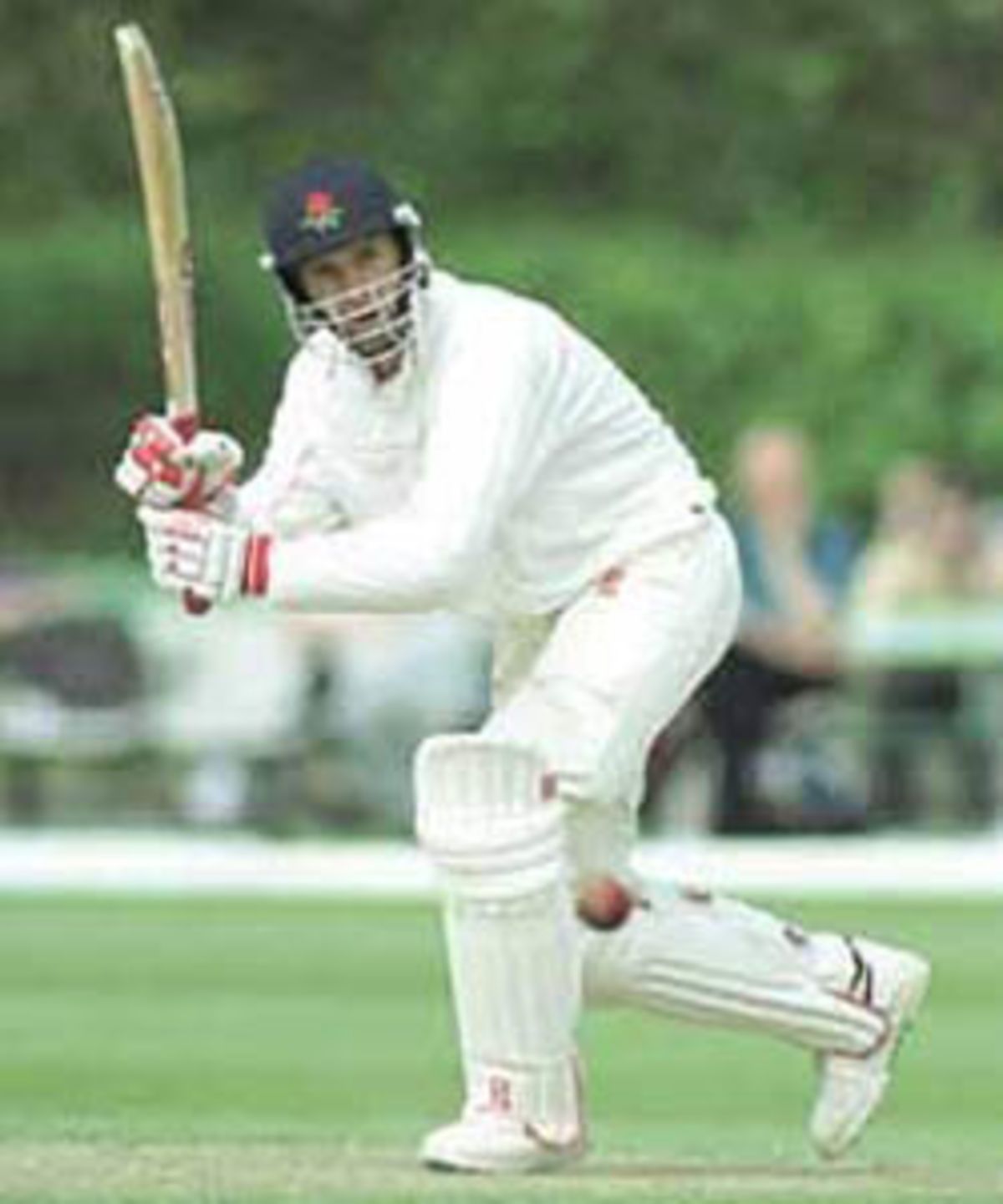 John Crawley plays on to the leg side | ESPNcricinfo.com