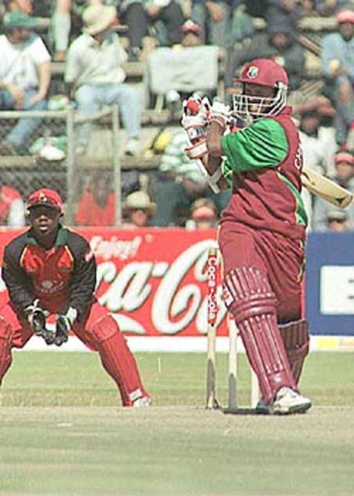 Carl Hooper launches furiously into a lofted drive | ESPNcricinfo.com