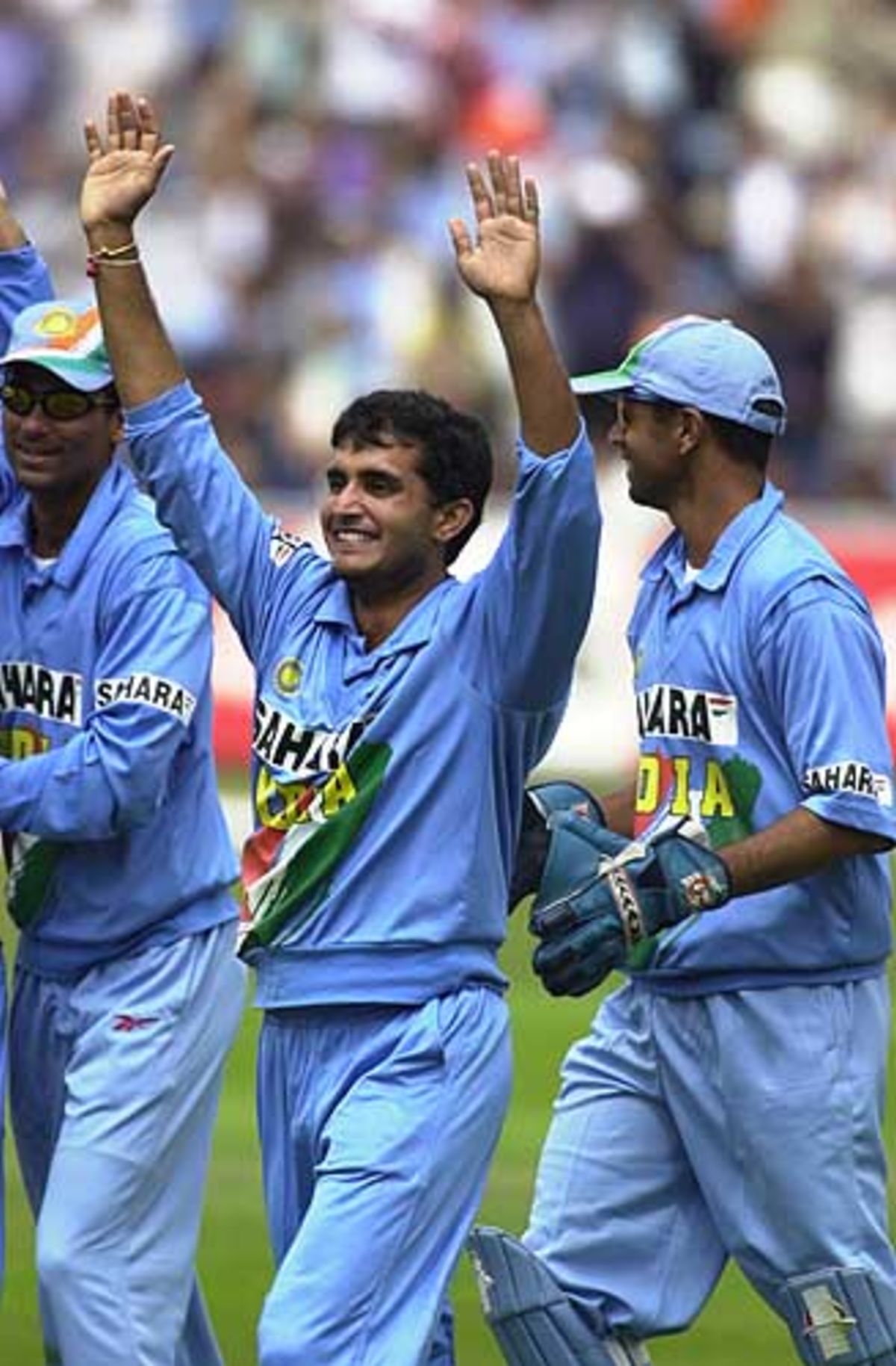 Ganguly celebrates getting the wicket of Nawaz for 11 | ESPNcricinfo.com