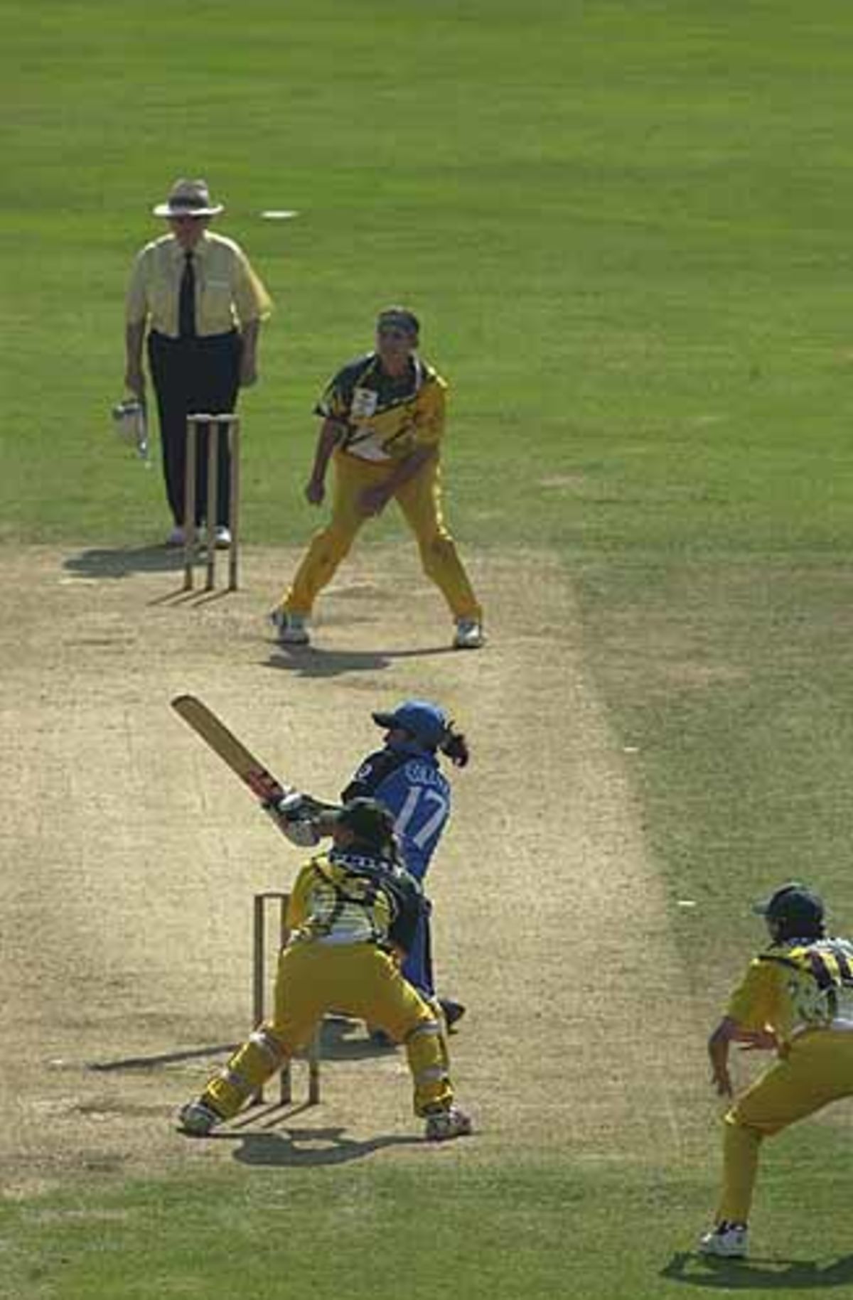 Agony for Therese McGregor as Atkins inside edges a ball past leg stump ...