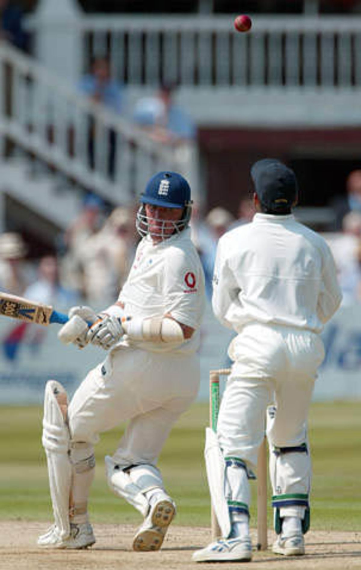 John Crawley drives through the offside during his century at Lord's ...
