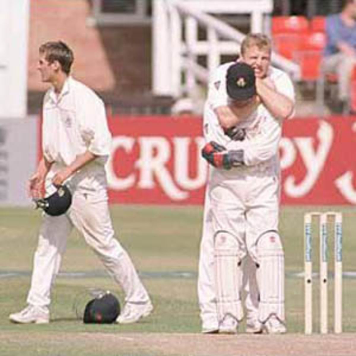 Chris Schofield and Andrew Flintoff combined to remove John Dakin ...