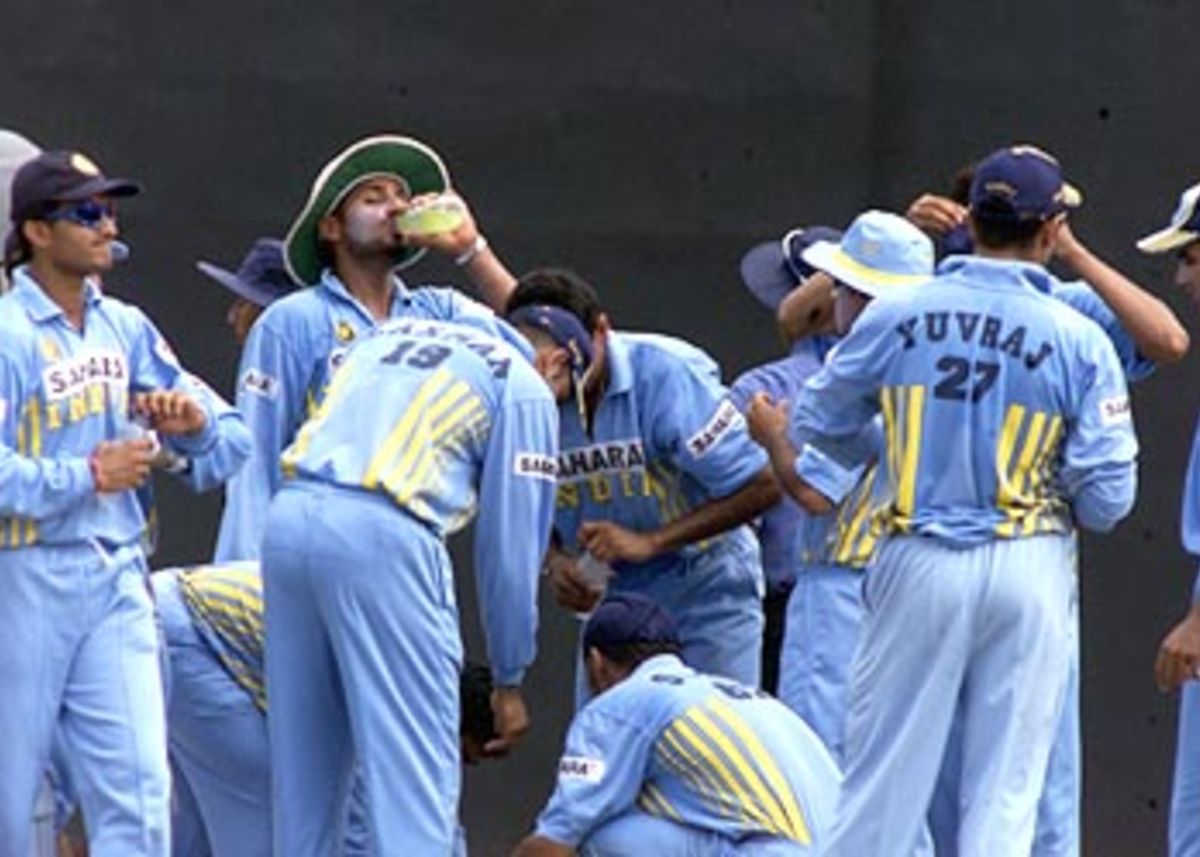 It is all smiles for Harbhajan Singh and Sameer Dighe after dismissing ...