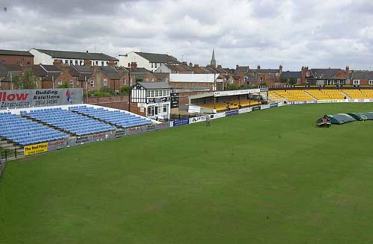 The old press box at the County Ground Northampton, pictured in 2001 ...