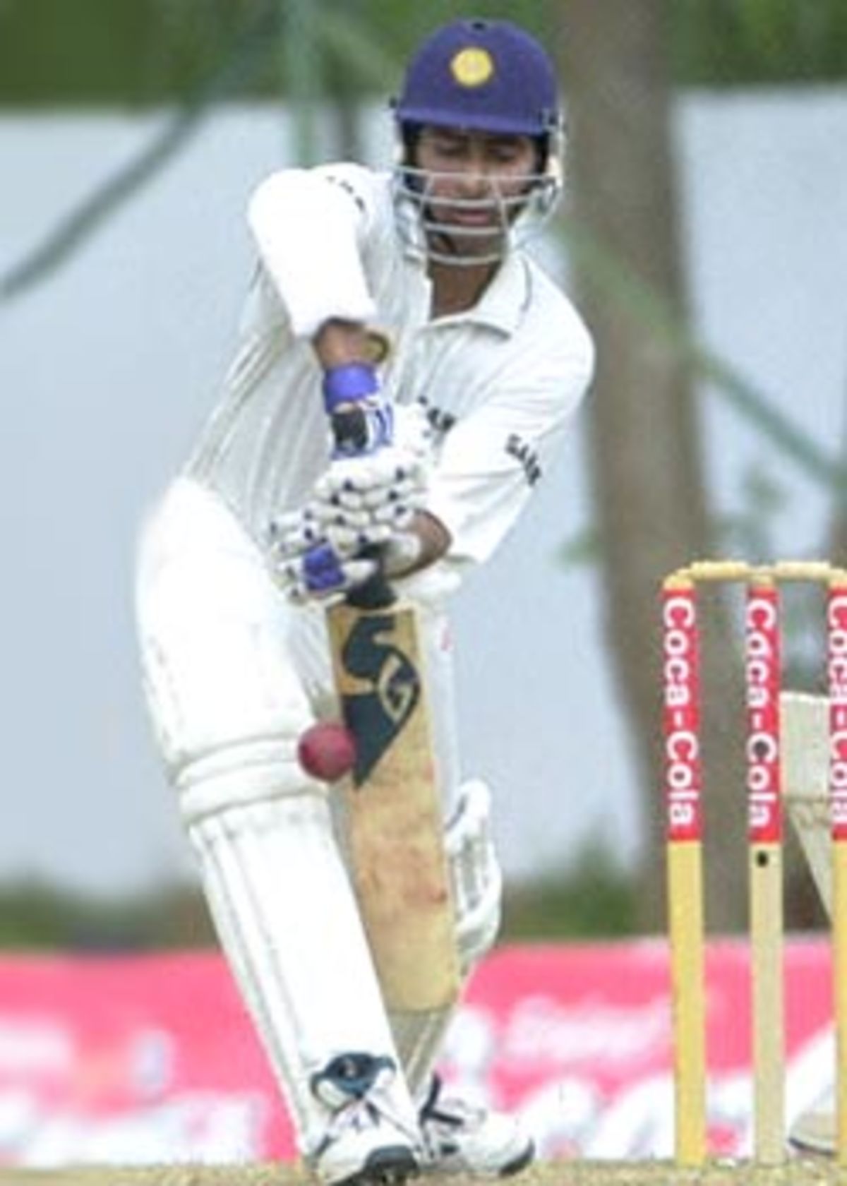 Vaas pleads with the umpire, attempting to dismiss Ramesh ...