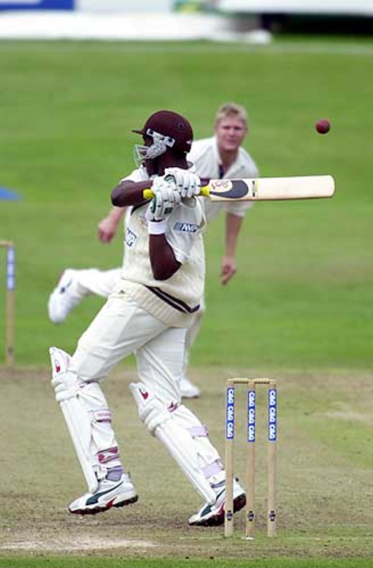 Alex Tudor with a thrash at a Hoggard delivery | ESPNcricinfo.com