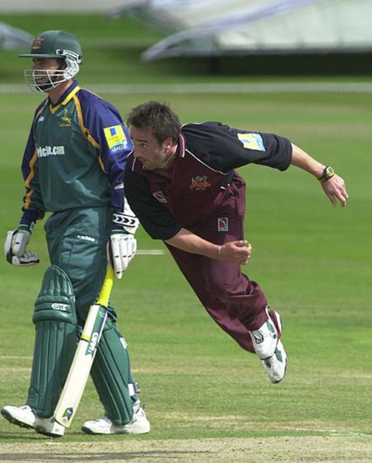 Jason Gallian in fine Sunday afternoon form in his innings of 39 ...