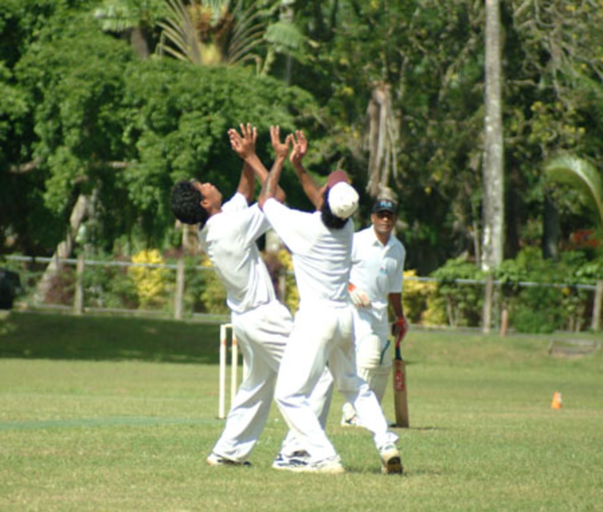 Samoan players waiting for a catch against Fiji | ESPNcricinfo.com