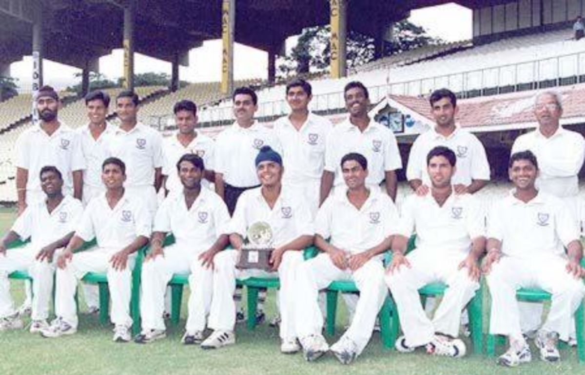 The victorious National Cricket Academy team at the MA Chidambaram ...