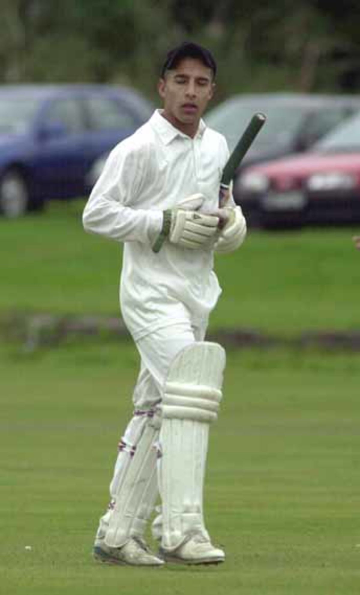 Khizer Hayatt leaves the crease after being caught by Zaed Hussain ... Khizer Hayatt leaves the crease after being caught by Zaed Hussain ...