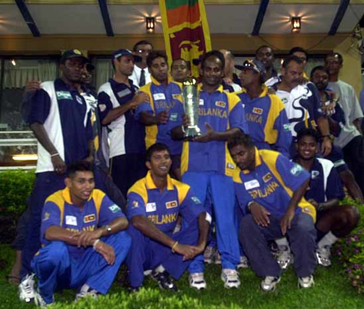 The Sri Lankan team with the ICC Champions Trophy | ESPNcricinfo.com