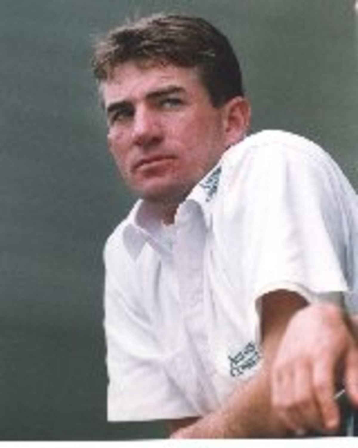 Steve Watkin on the balcony of the Sophia Gardens pavilion in May 1994 ...