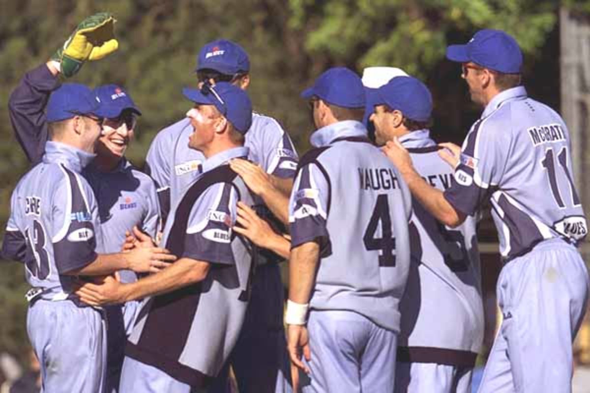 Blues celebrate another wicket, New South Wales v Victoria, ING Cup ...