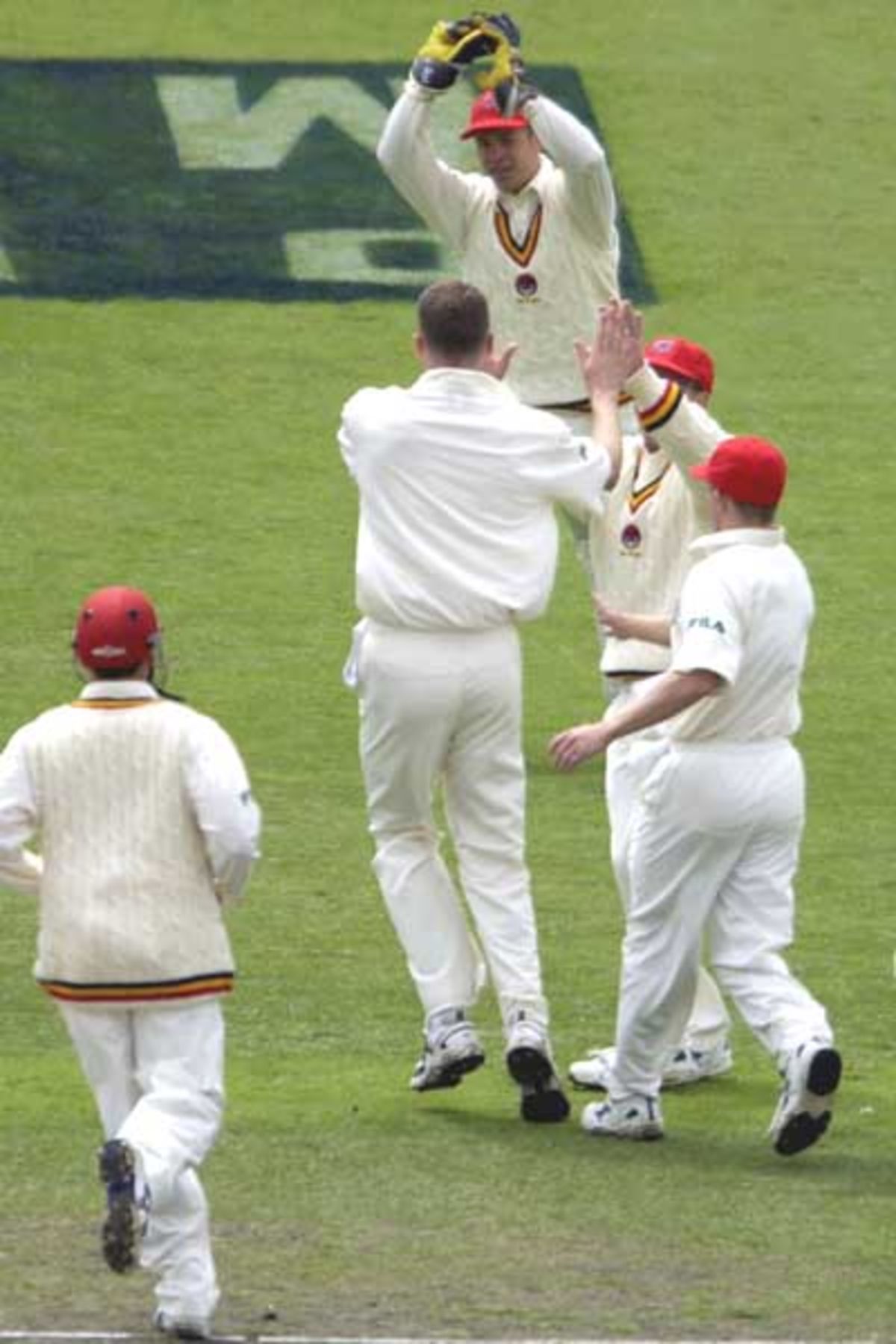 Rofe and Manou celebrate a wicket, South Australia v Victoria, Pura Cup ...