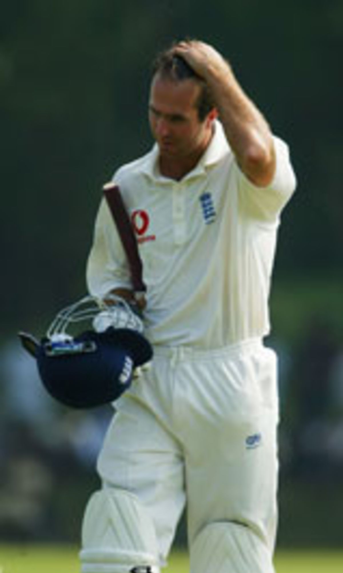 Michael Vaughan trudges off after being trapped lbw for 1 ... Michael Vaughan trudges off after being trapped lbw for 1 ...