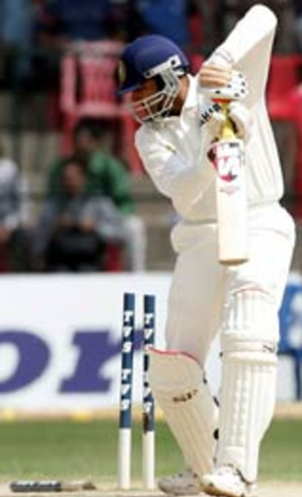 Anil Kumble had his off stump flattened by Michael Kasprowicz ...