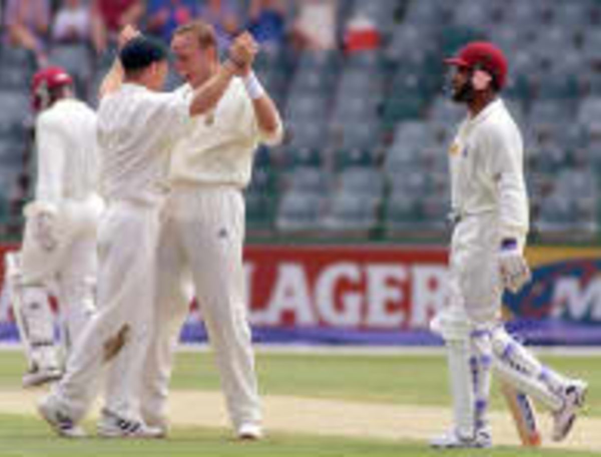 Philo Wallace is bowled by Pollock | ESPNcricinfo.com