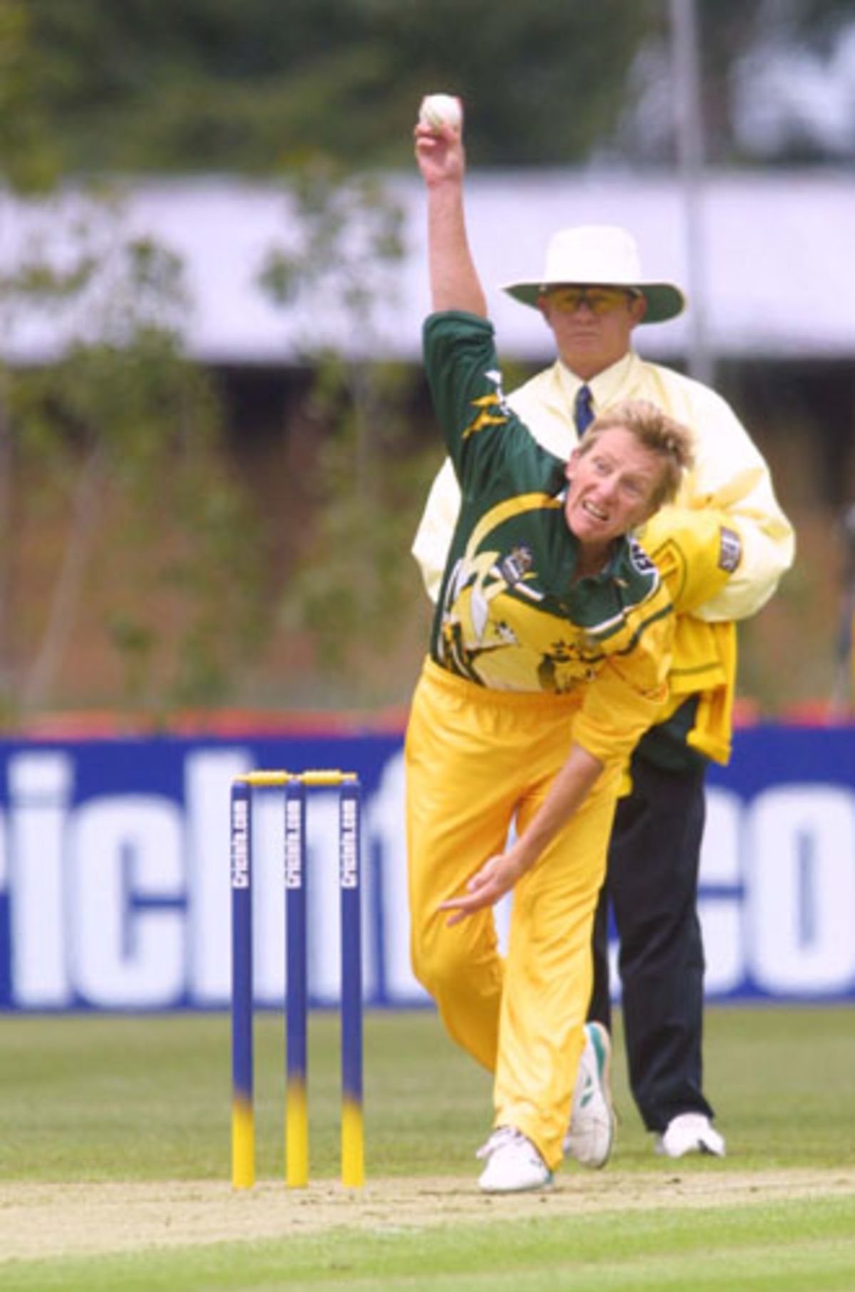 Australian opening bowler Cathryn Fitzpatrick with another ball ...