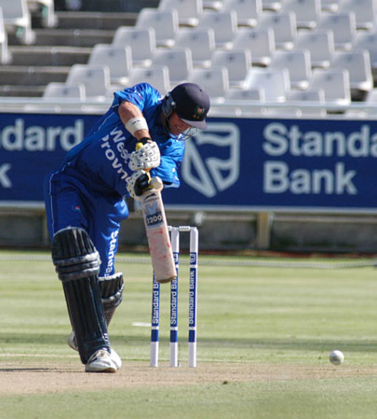 HD Ackerman plays to the legside during his innings of 74 ...