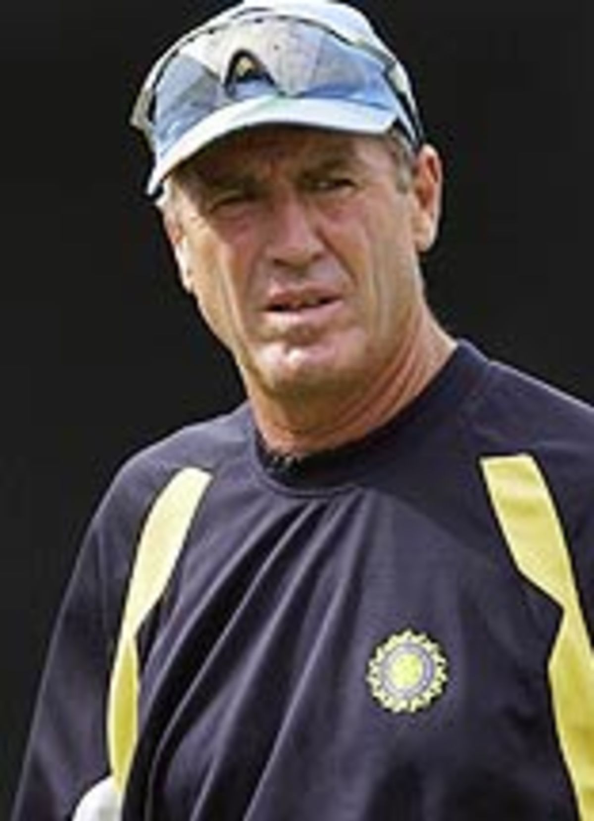 India coach John Wright looks on during the India nets session ...