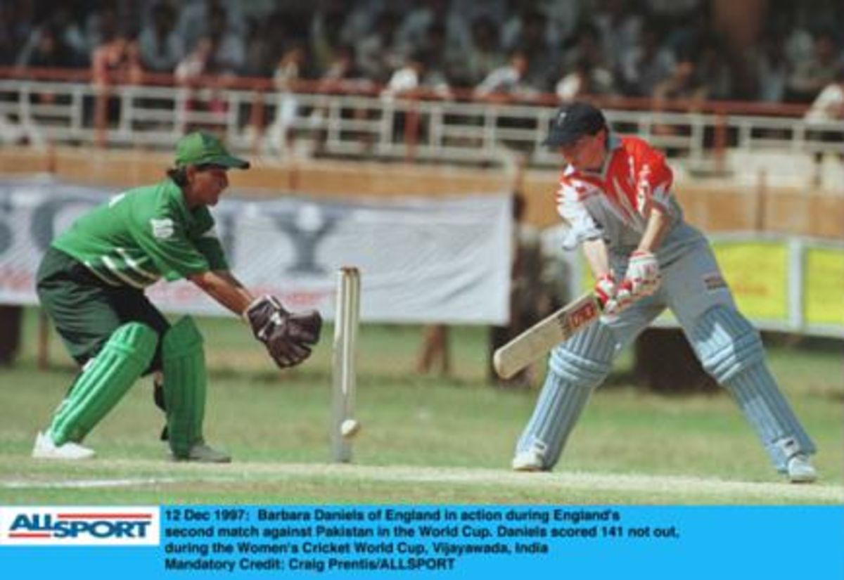 Barbara Daniels in action during her 141* v Pakistan | ESPNcricinfo.com