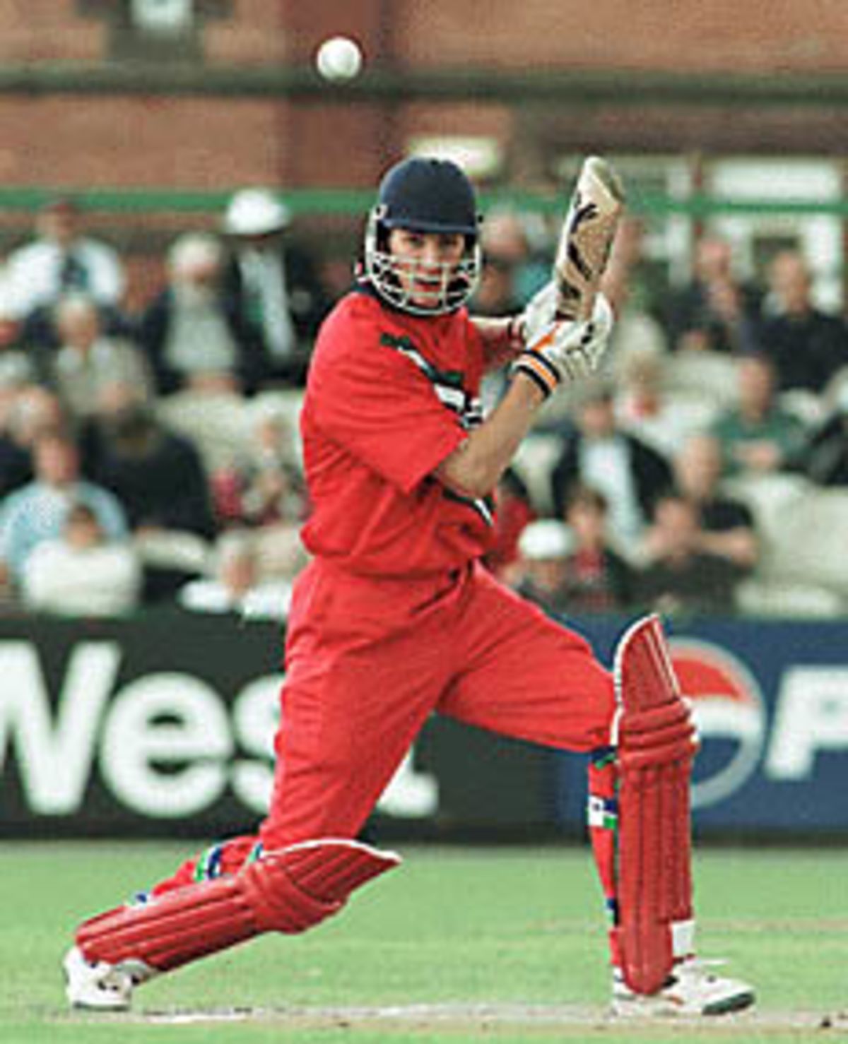 Mark Chilton on his way to 44, Lancashire v Worcestershire, National ...