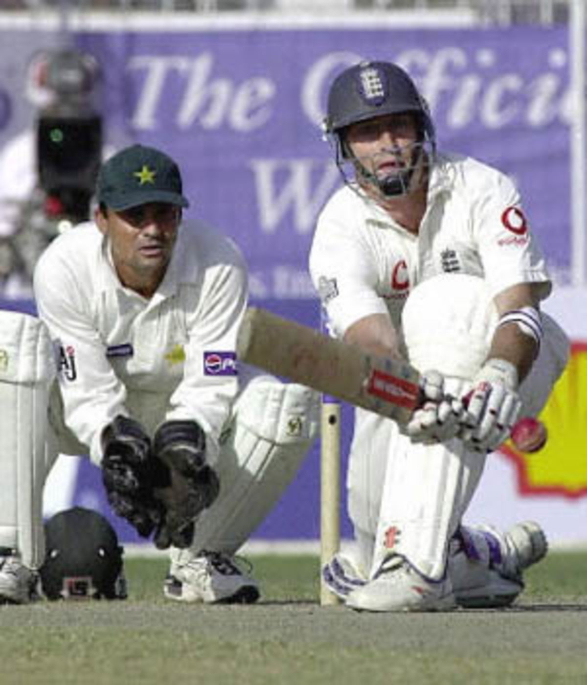 Marcus Trescothick looks back to see Moin stump him off rookie Danish ...