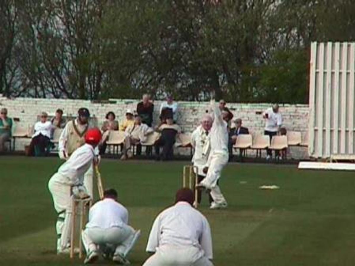 Nathan Astle batting during his innings of 22 against Haslingden ...