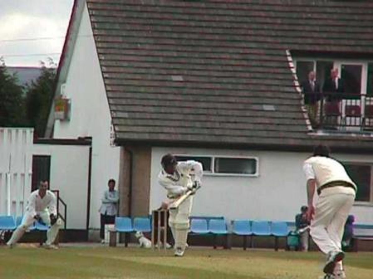 Astle defending against Rishton's John Seedle | ESPNcricinfo.com