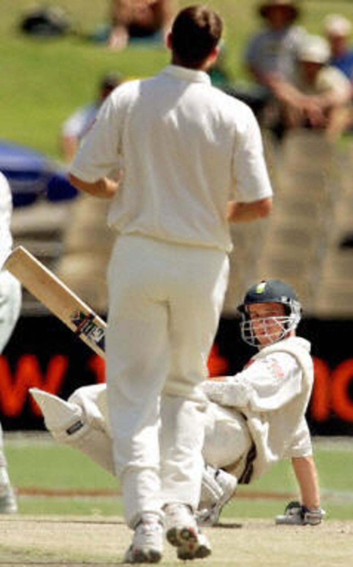 Boeta Dippenaar is put on his back by a McGrath bouncer | ESPNcricinfo.com