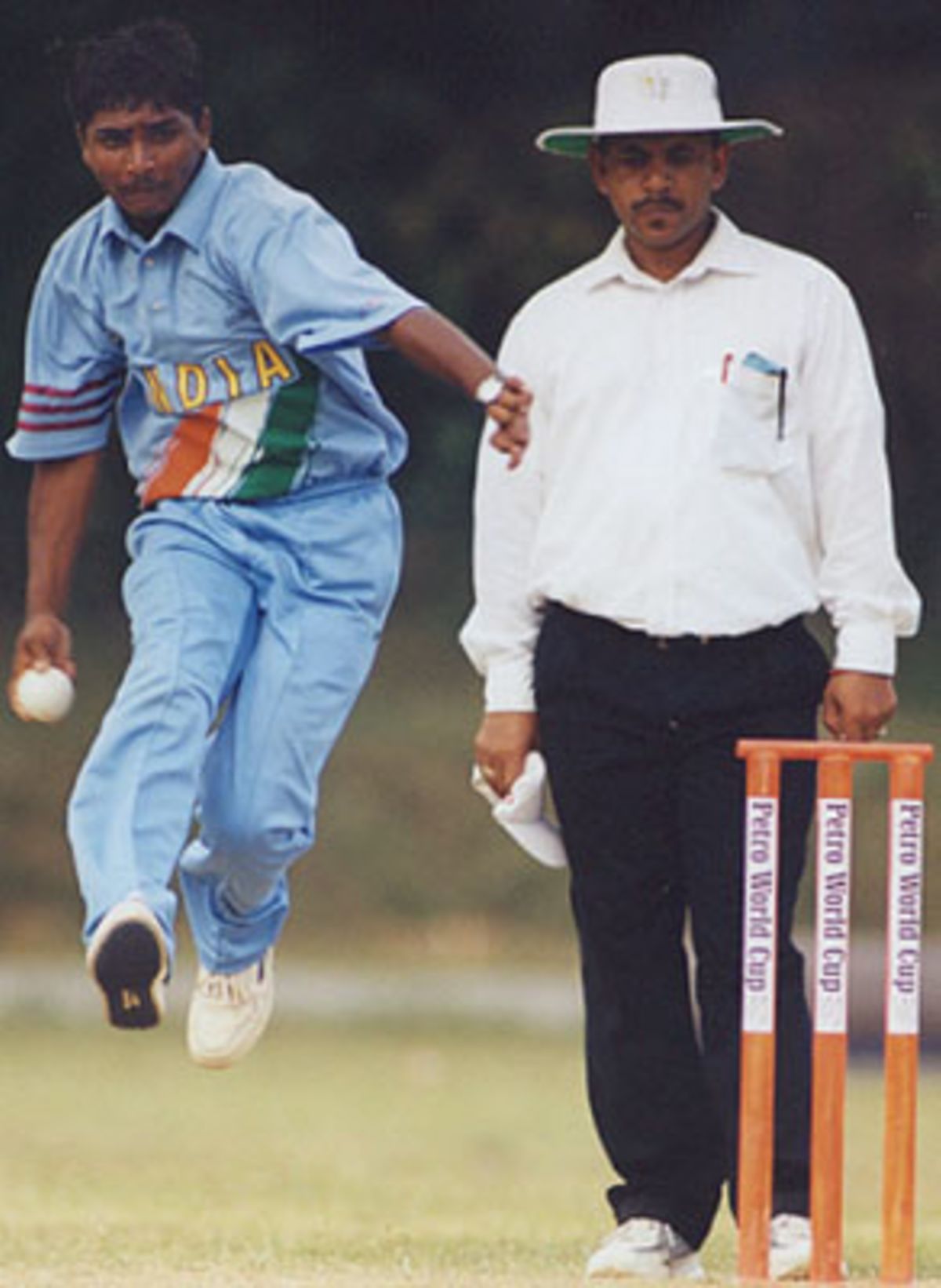 Nathan Foy wallops the ball during his 152 not out against India ...