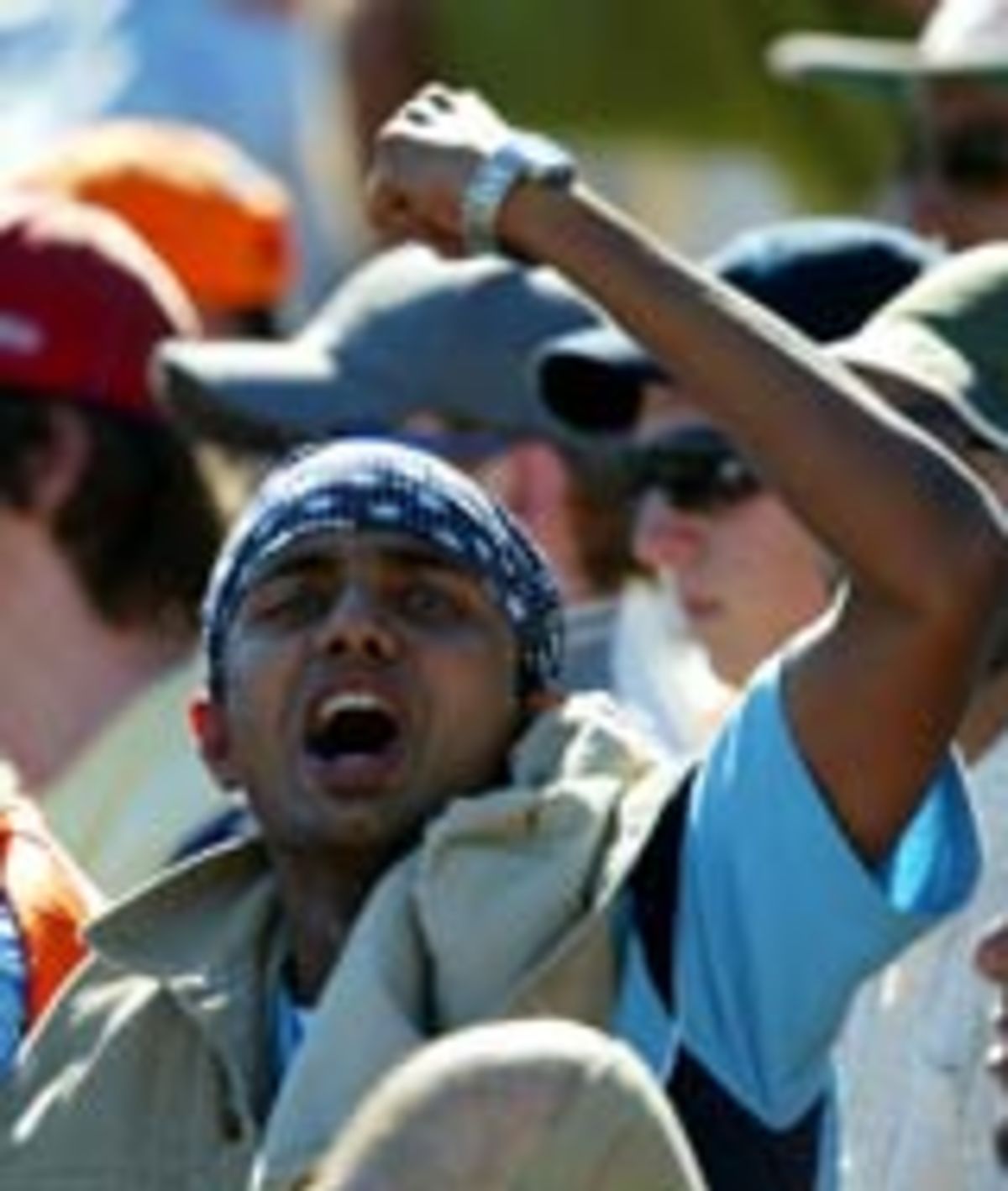 An Indian fan celebrates wildly | ESPNcricinfo.com