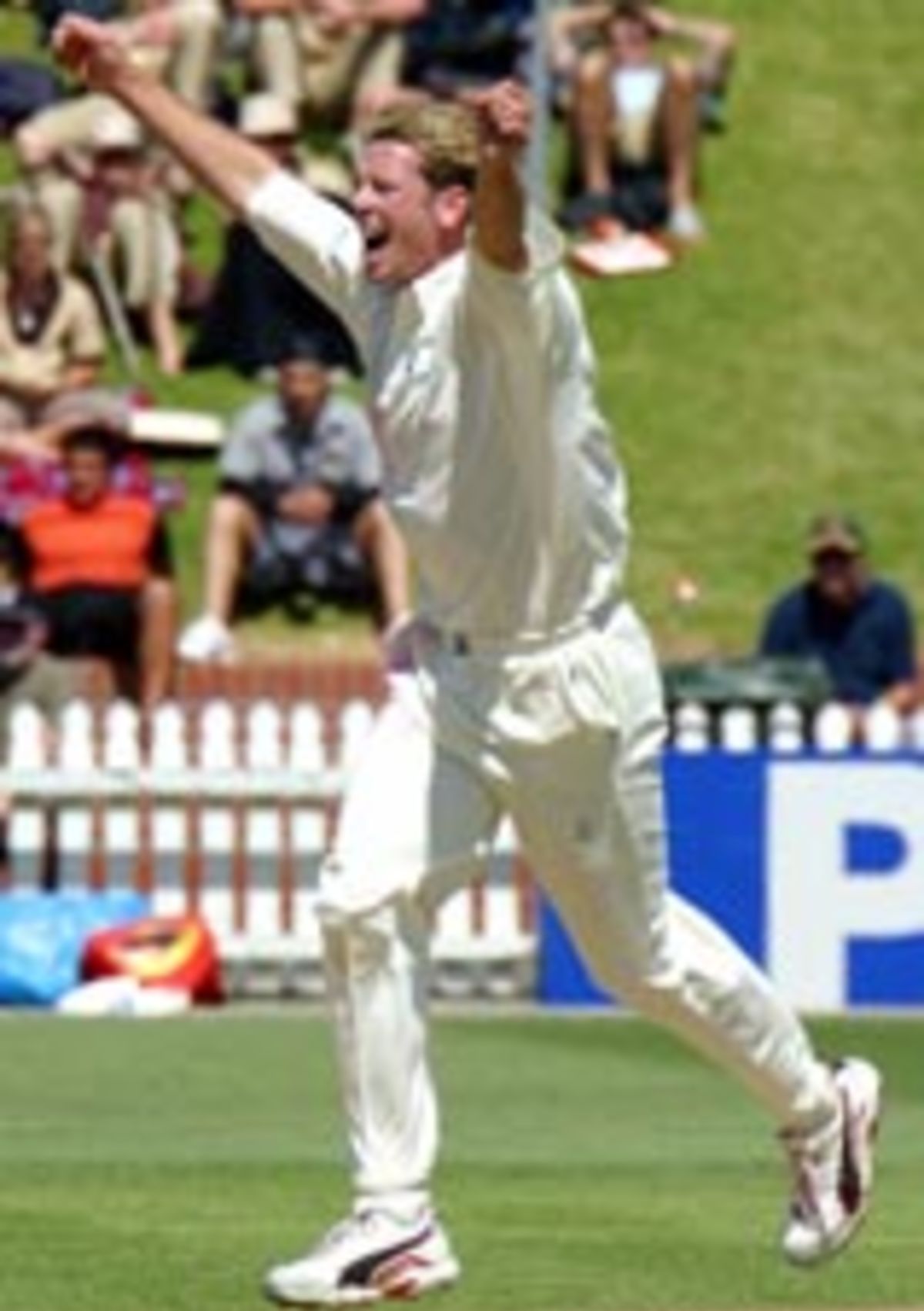 Ian Butler celebrates on his way to a six-for | ESPNcricinfo.com
