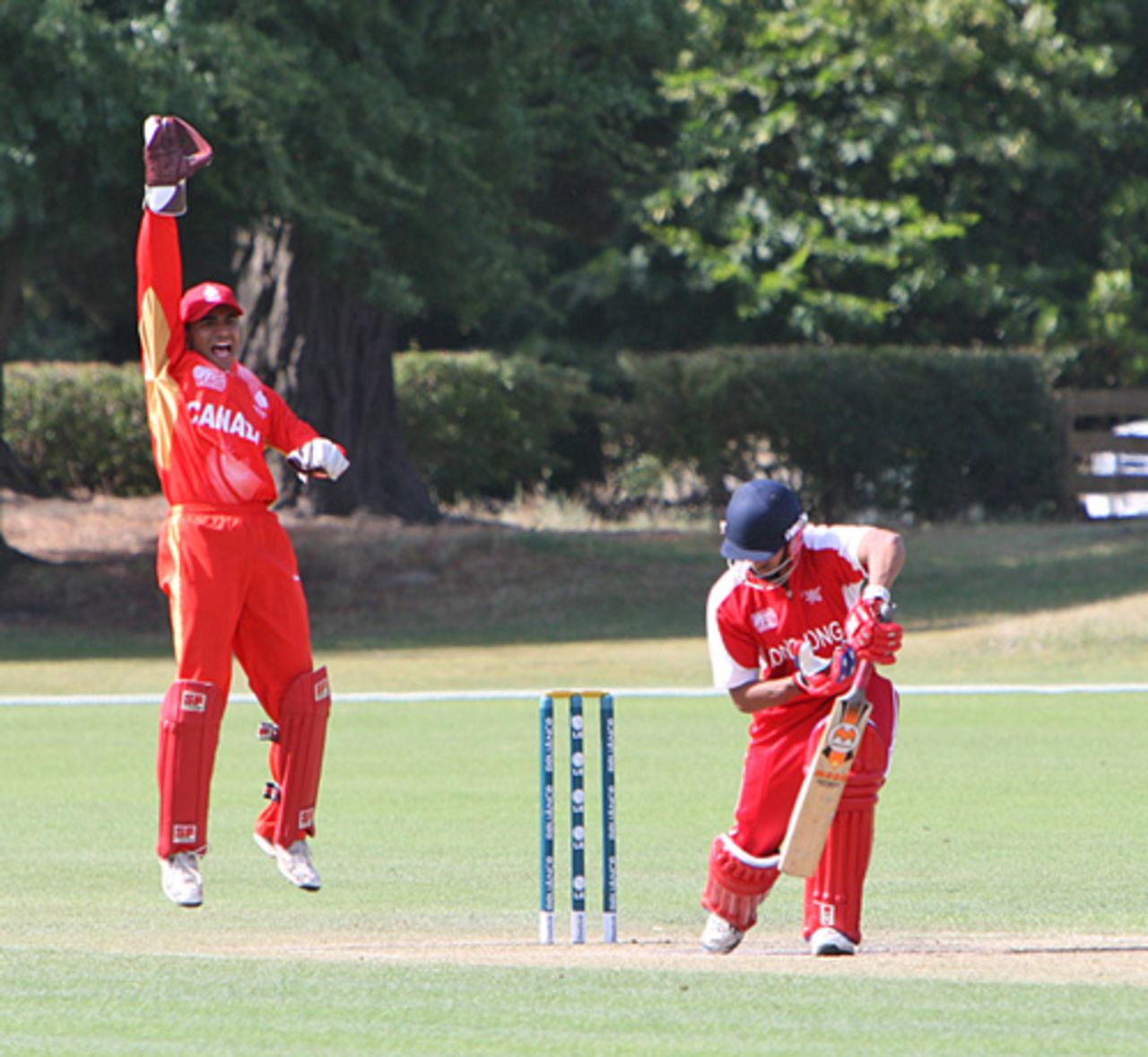 Waqas Barkat cuts the ball against Canada U19 | ESPNcricinfo.com