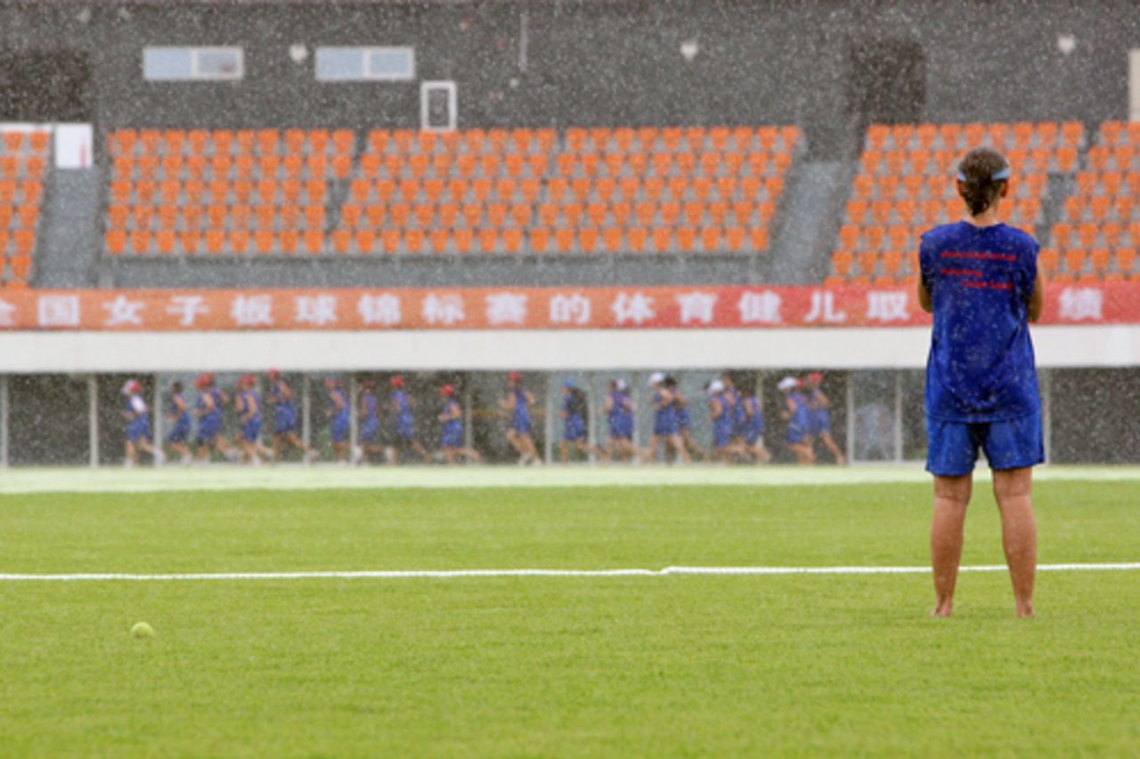 The Hong Kong Women's Cricket Training Squad gets a work out under the ...
