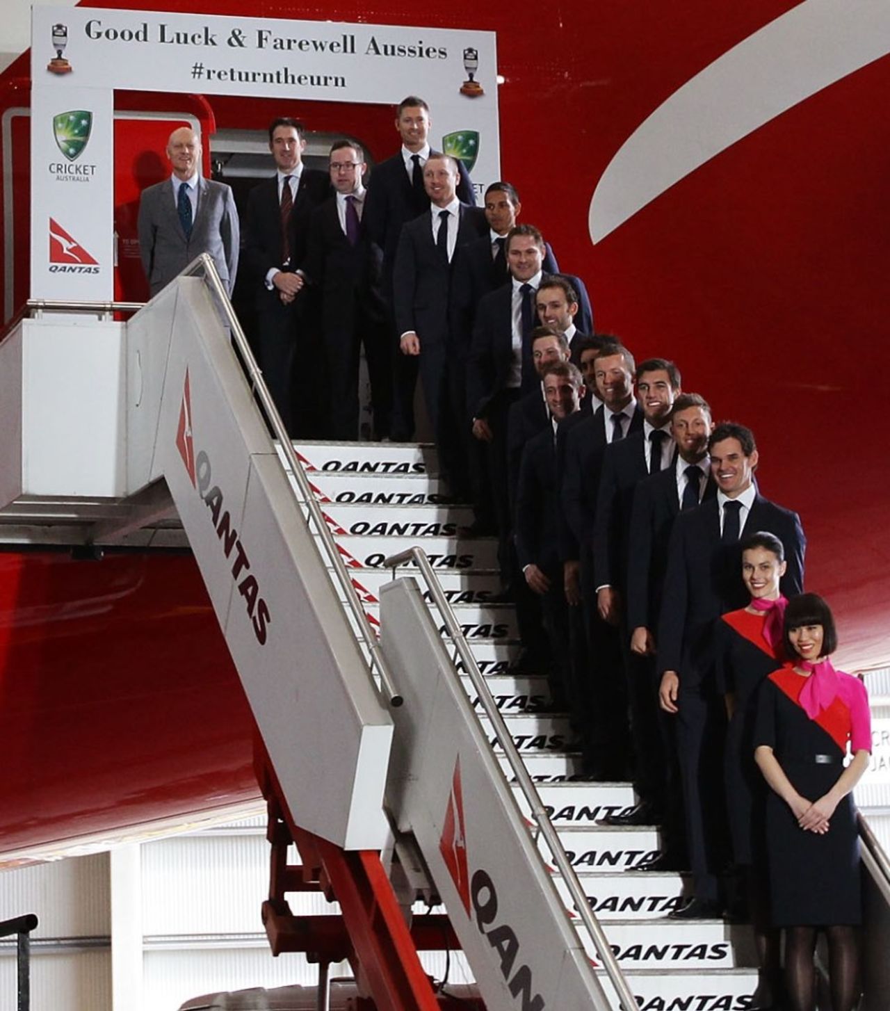 Members of Australia's Ashes and Champions Trophy squads at a farewell ...